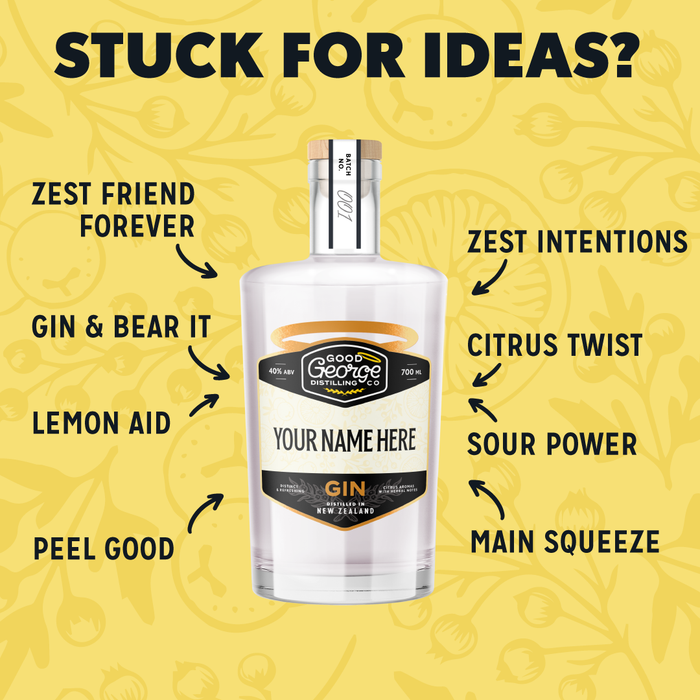 Custom Label Lemon Gin | Personalised Gifts | Good George NZ